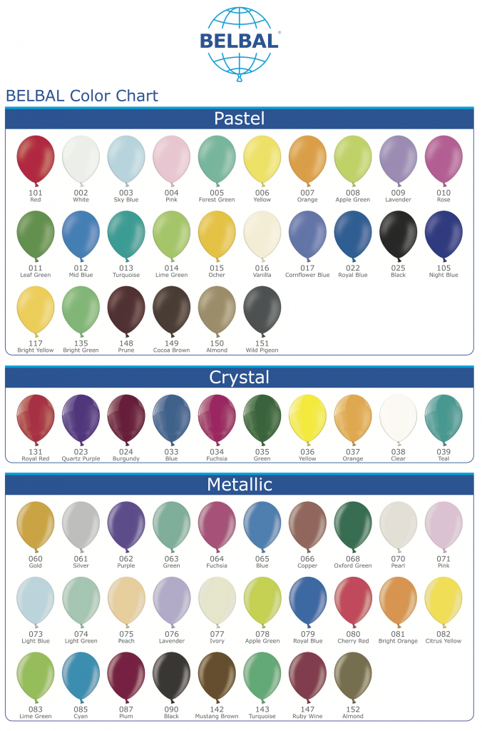 BELBAL Color Chart - Partymoods Events